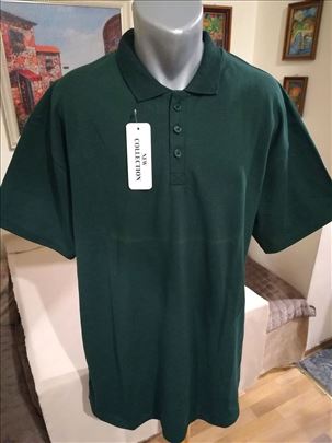 Odlicna muška majica sa kragnom Fashion zelena 4XL