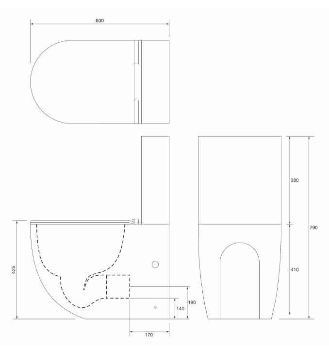 Monoblok OPTIMO rimless sa duroplast soft close wc daskom
