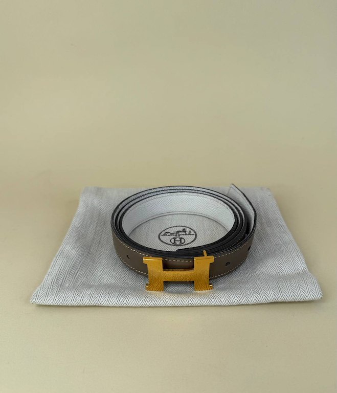 Hermès H leather belt