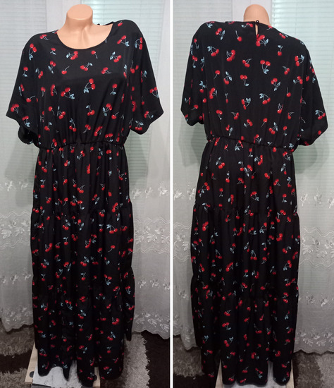 *SHEIN* maxi haljina sa višnjama 2XL/52/54