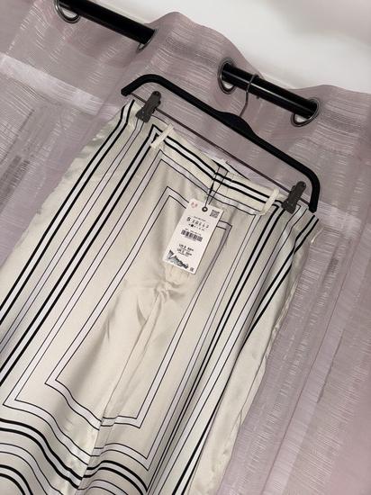 Zara satenske pantalone visok struk