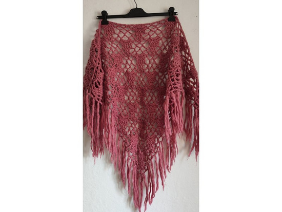 Pastelno roze Heklani sal ogrtač 100% rucni rad