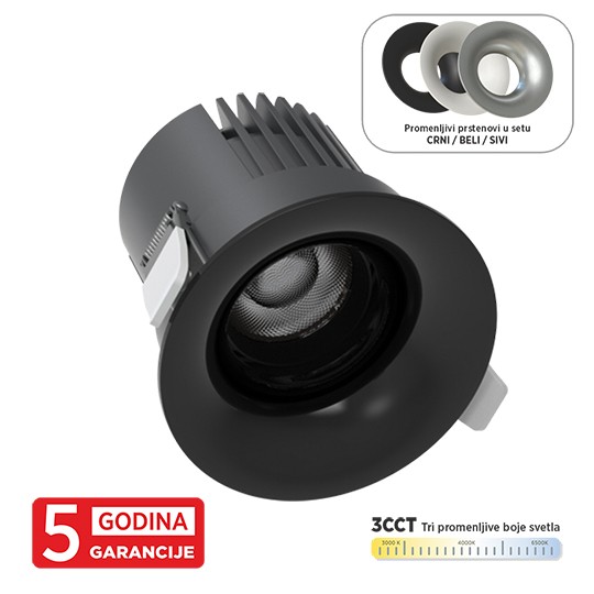 M206179 12W SET 3CCT 3000/4000/6000K LED UGRADNA LAMPA 5Y