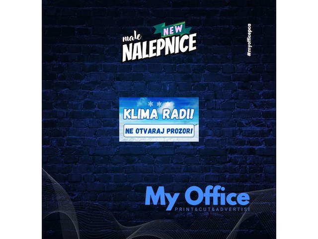 Klima radi!Ne otvaraj prozor!Nalepnice za vozila 10kom