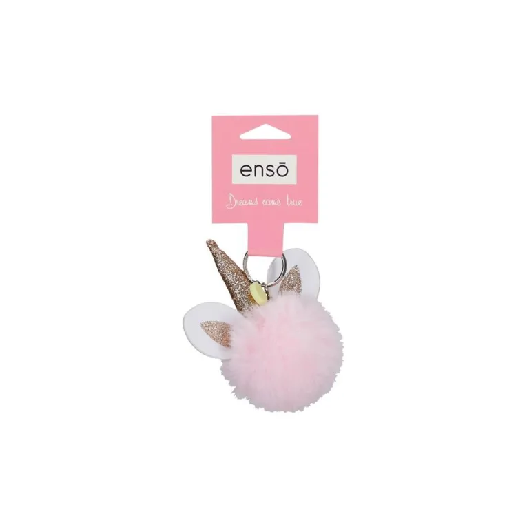 ENSO FLUFFY CHARMS dečiji privezak - pink/white