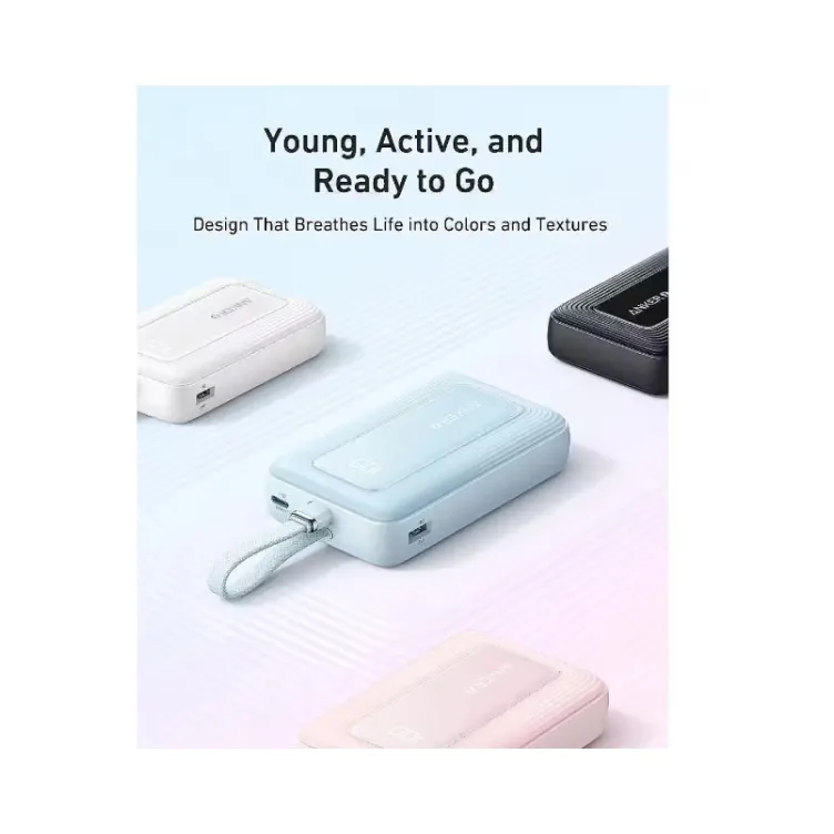 Zolo 20000mAh, 30W, sa ugrađenim USB-C kablom, Power Bank beli