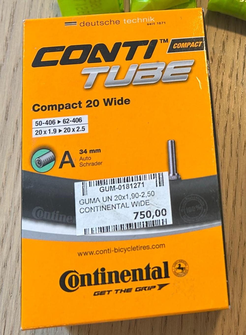 Continental unutrašnja guma, butil, AV, 20 x 2.5