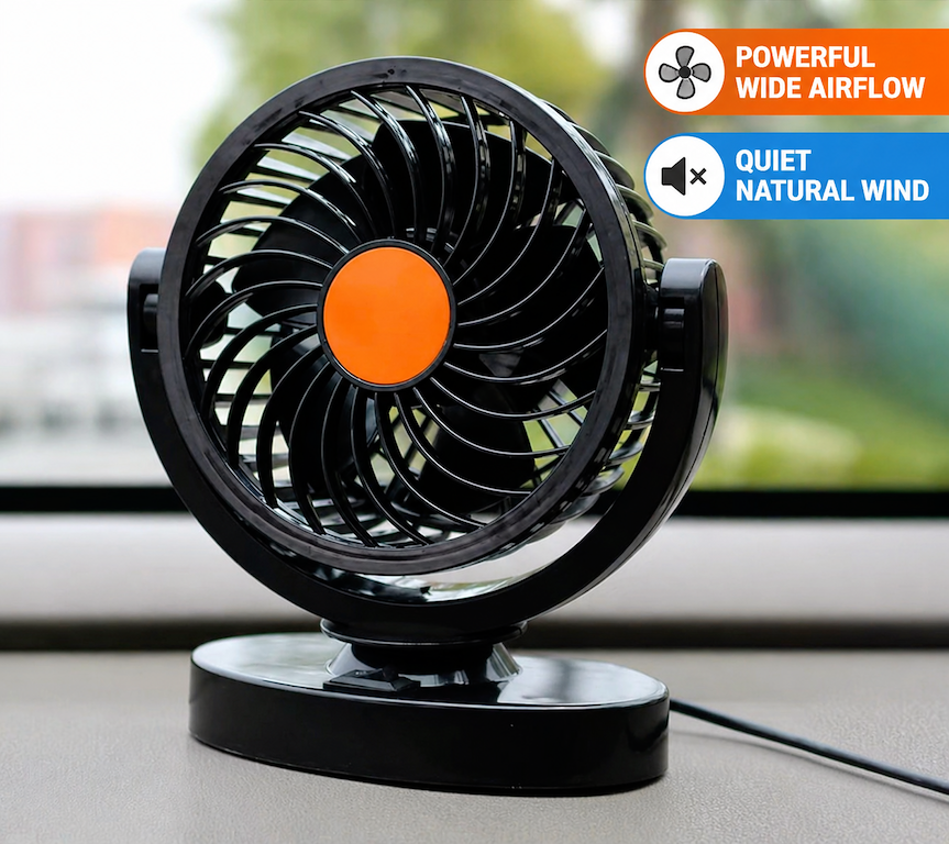 Ventilator za auto 12V – mini ventilator za kabinu sa jakim protokom vazduha