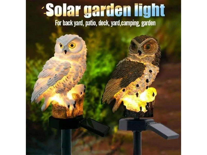 Solarna lampa sova – LED dekorativna baštenska svetiljka, vodootporna IP65