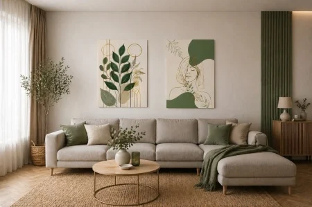 Apstraktni geometrijski diptih Botanicki set ms288