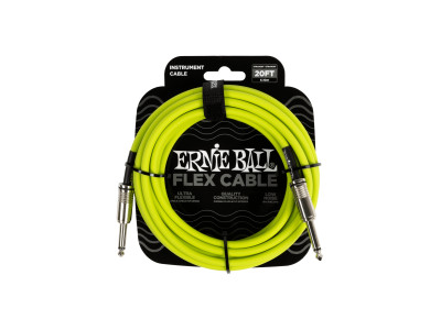 Ernie Ball 6419 Flex Instrument Cable Straight/Straight 20ft - Green
