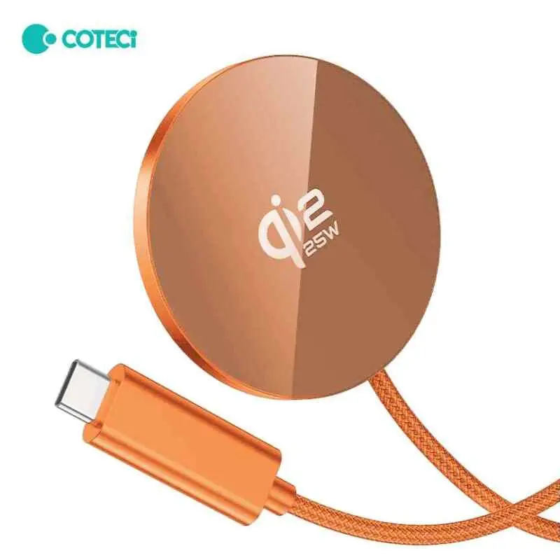 Bežični punjac magnetic Coteci iH-150 Qi2.2 25W narandzasti