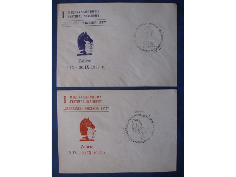ŠAH POLJSKA 1977 2 KOVERTE