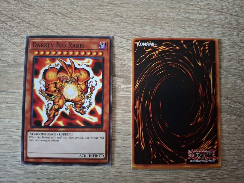 Darkly Big Rabbi fejk card Vintage Bootleg Yu Gi Oh