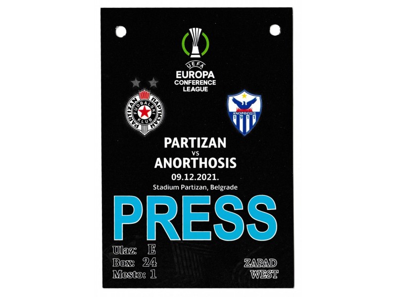 2021, PARTIZAN - ANORTOZIS! PRESS akreditacija.