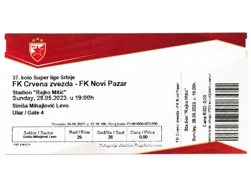 2023_05 CRVENA ZVEZDA - NOVI PAZAR! Proslava titule!