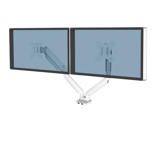 Platinum Series nosač za dva monitora – beli sa USB konekcijom