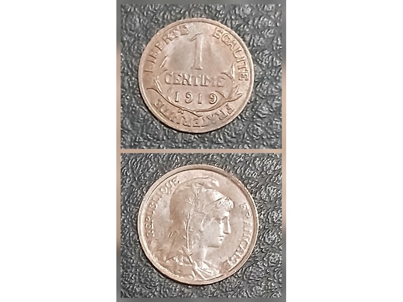 Francuska 1 Centime 1919 god.