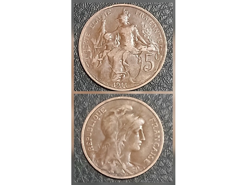 Francuska 5 Centimes 1911god.