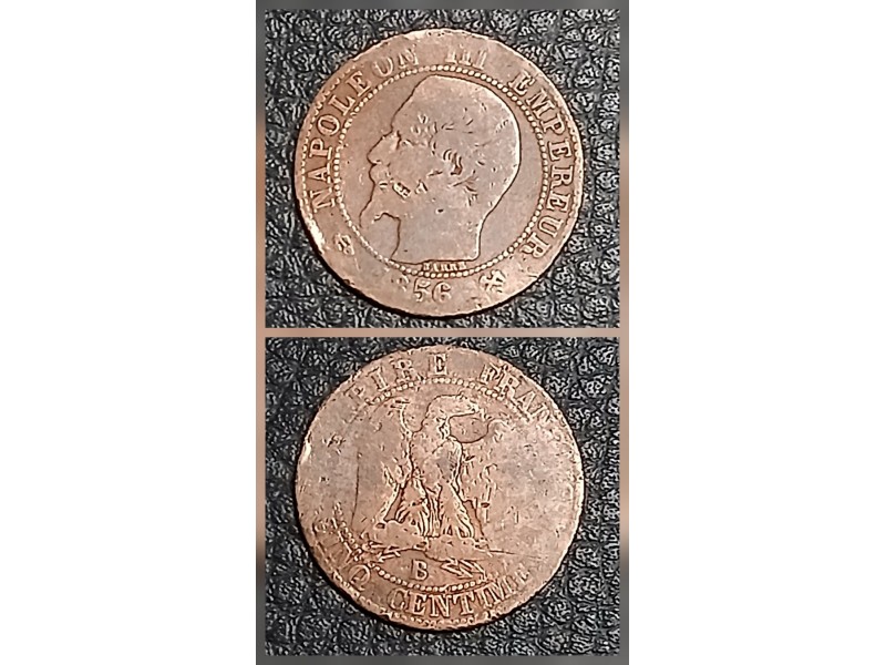 2 Centimes 1856 – France – stari bronzani