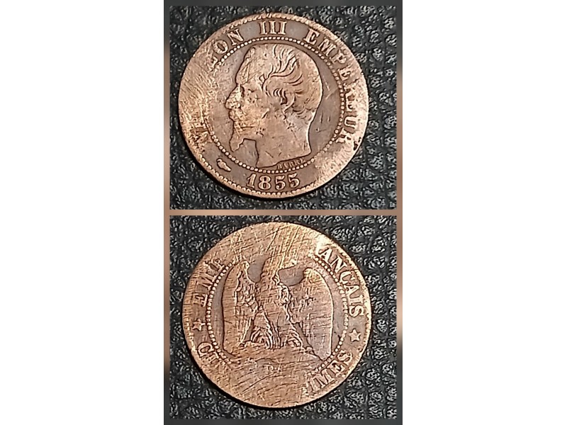 1 Centime 1855 – Belgija – Leopold III , star bronzani