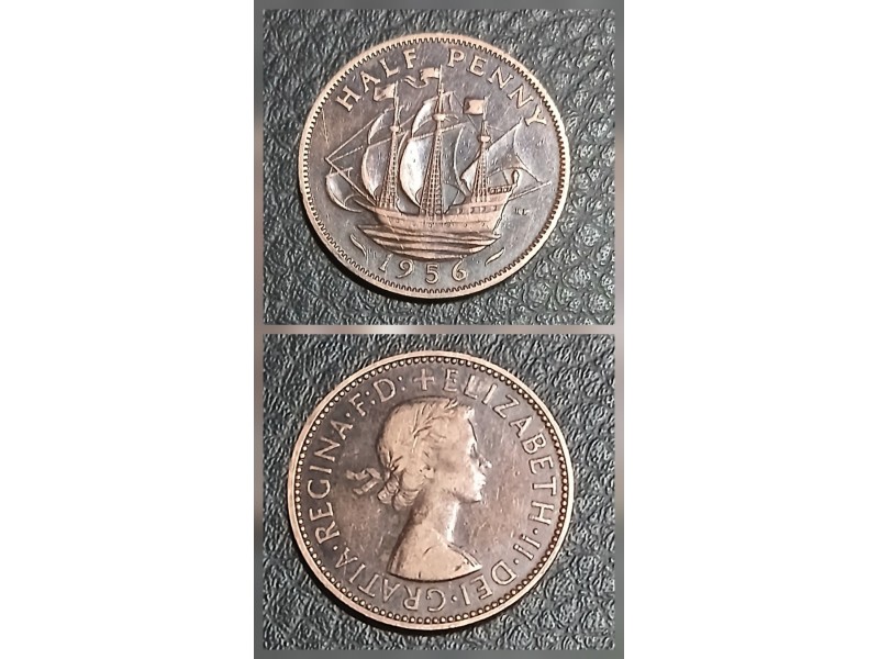 Velika Britanija Half Penny 1956 god.
