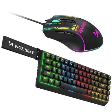 WOZINSKY RGB GAMING SET - MECHANICAL KEYBOARD AND WIRED MOUSE - BLACK