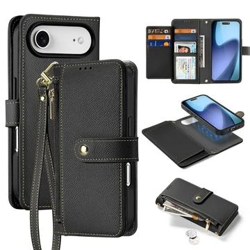 IPHONE AIR DUX DUCIS LAWA WALLET LEATHER CASE W. MAGNETIC COVER - BLACK