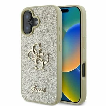 IPHONE 16 GUESS FIXED GLITTER 4G METAL LOGO MASKA
