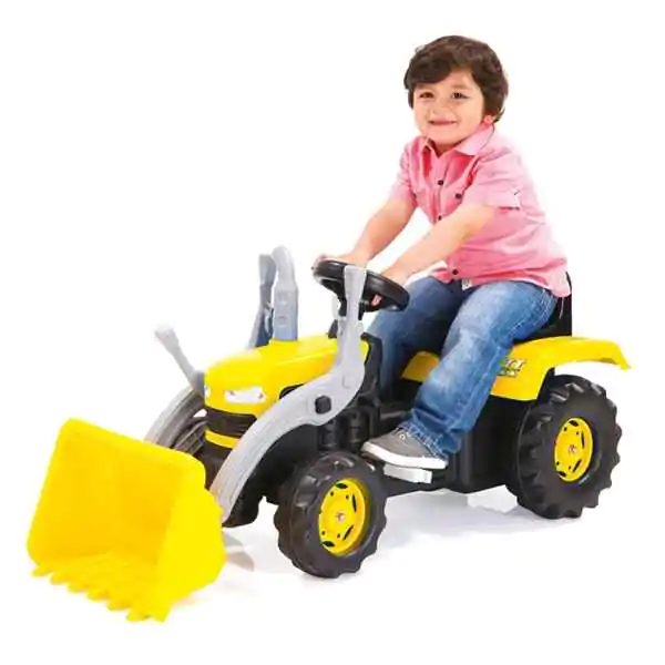 Dečiji traktor na pedale sa kašikom za utovar žuti Doly Toys
