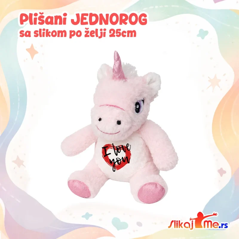 Plišani jednorog sa slikom po želji