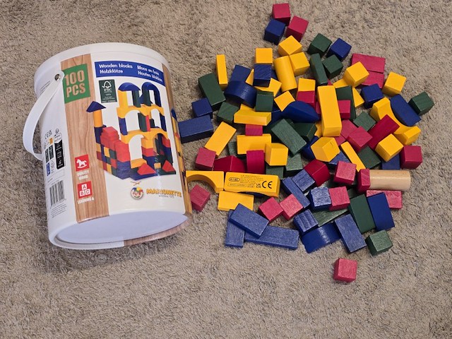 100 Wooden Blocks drvene kocke u kutiji