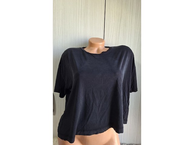 CRNA CROP MAJICA OVERSIZED -VEL S PISE ,MOZE I  DO XXL