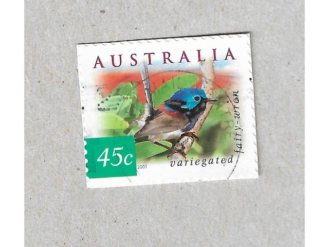 (M) markica 2001 Australija  45c Variegated fairy-wren