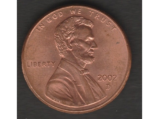 1 Cent `Lincoln Memorial Cent` - 2002 D