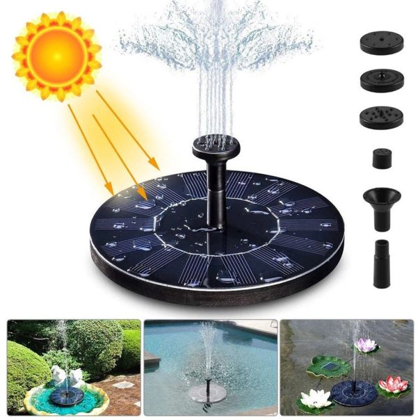 Baštenska solarna fontana plivajuća sa nastavcima