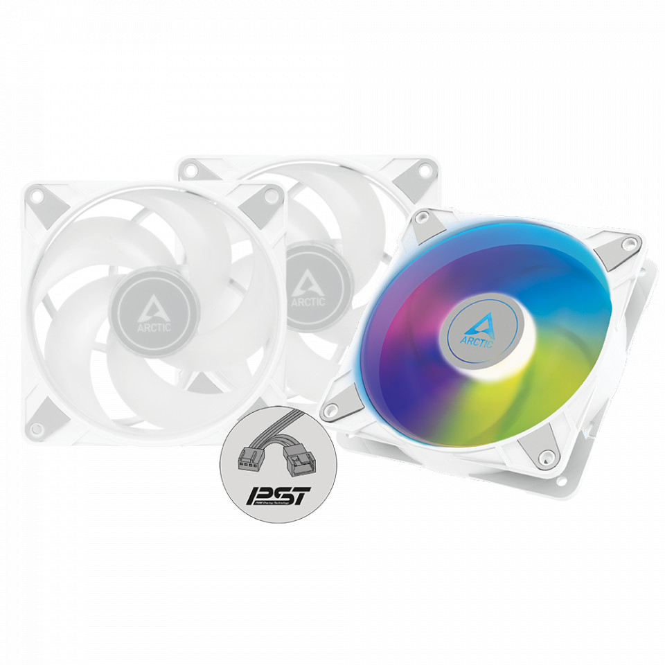Ventilatori Arctic P12 PWM PST A-RGB (White) - 3 Pack, 12cm, 4 pin, ACFAN00258A