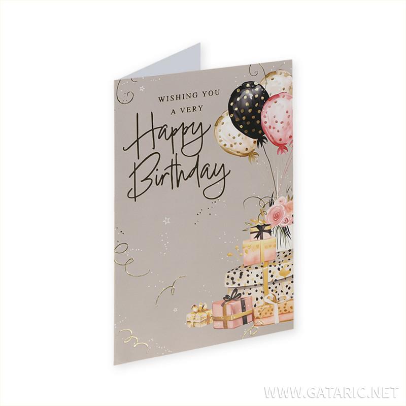 Čestitka 3D ''Happy Birthday" Party Balloons