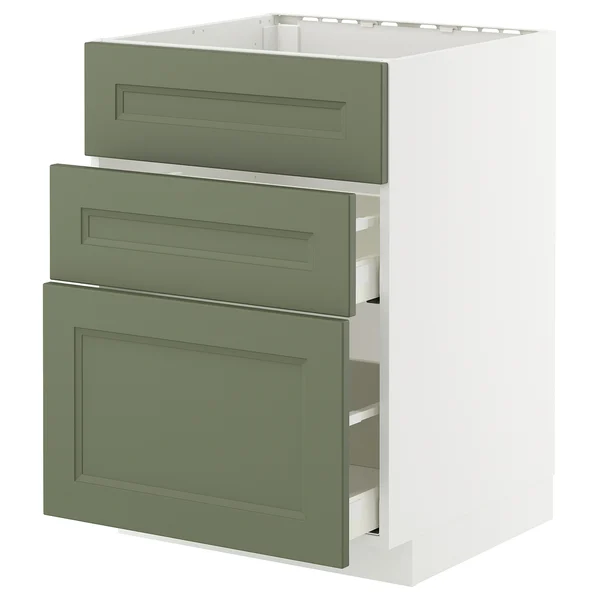 Pod.element sudop. i 3front/2fioke, bela/Axstad sivozelena, 60x60 cm