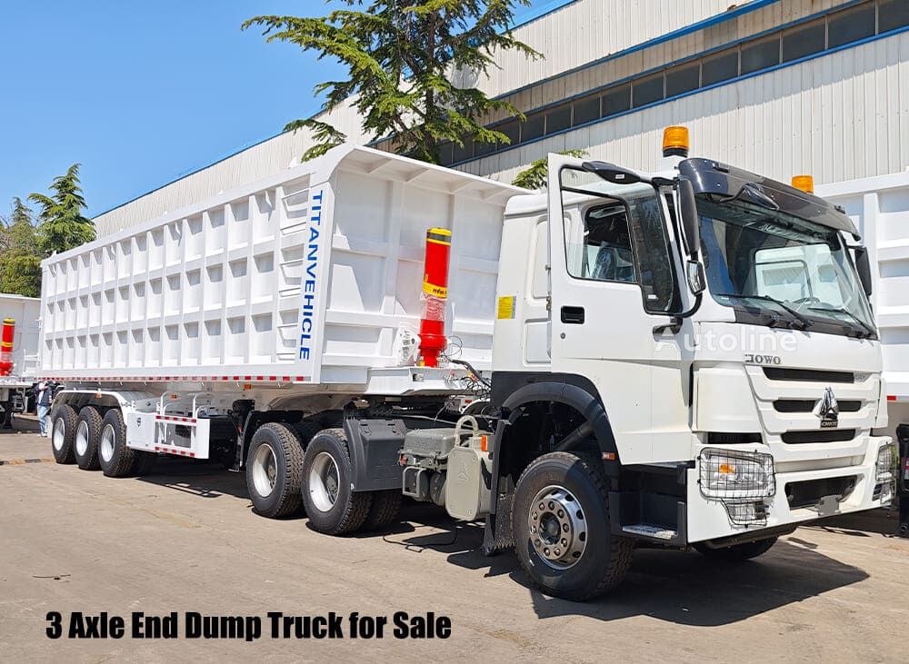Nova Titan 3 Axle End Dump Truck Trailer for Sale poluprikolica kipera