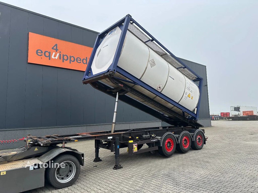 Van Hool 20FT Tipping-chassis, ADR (EX/II, EX/III, FL, AT), SAF, 2 liftax poluprikolica za prevoz kontejnera