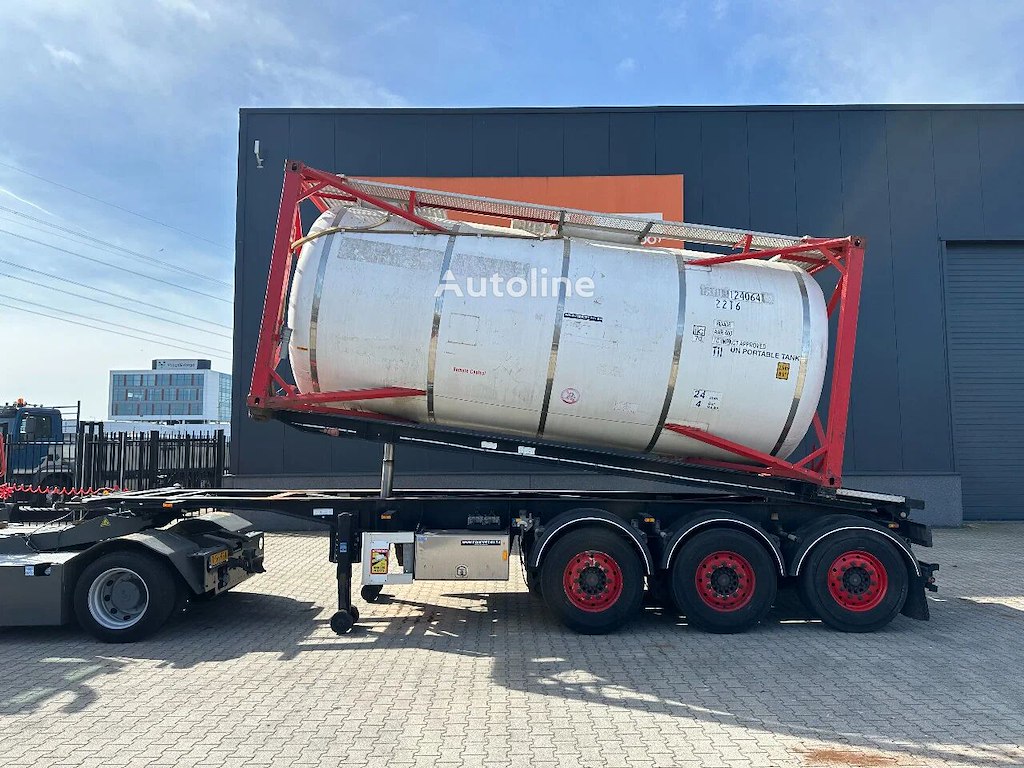 Van Hool 20FT Tipping-chassis (20 degrees tipping angle, 24V operated) / poluprikolica za prevoz kontejnera