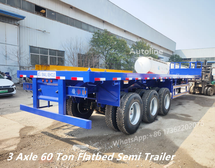 Nova Snail 3 Axle Flatbed Semi Trailer for Sale in Mauritius poluprikolica platforma