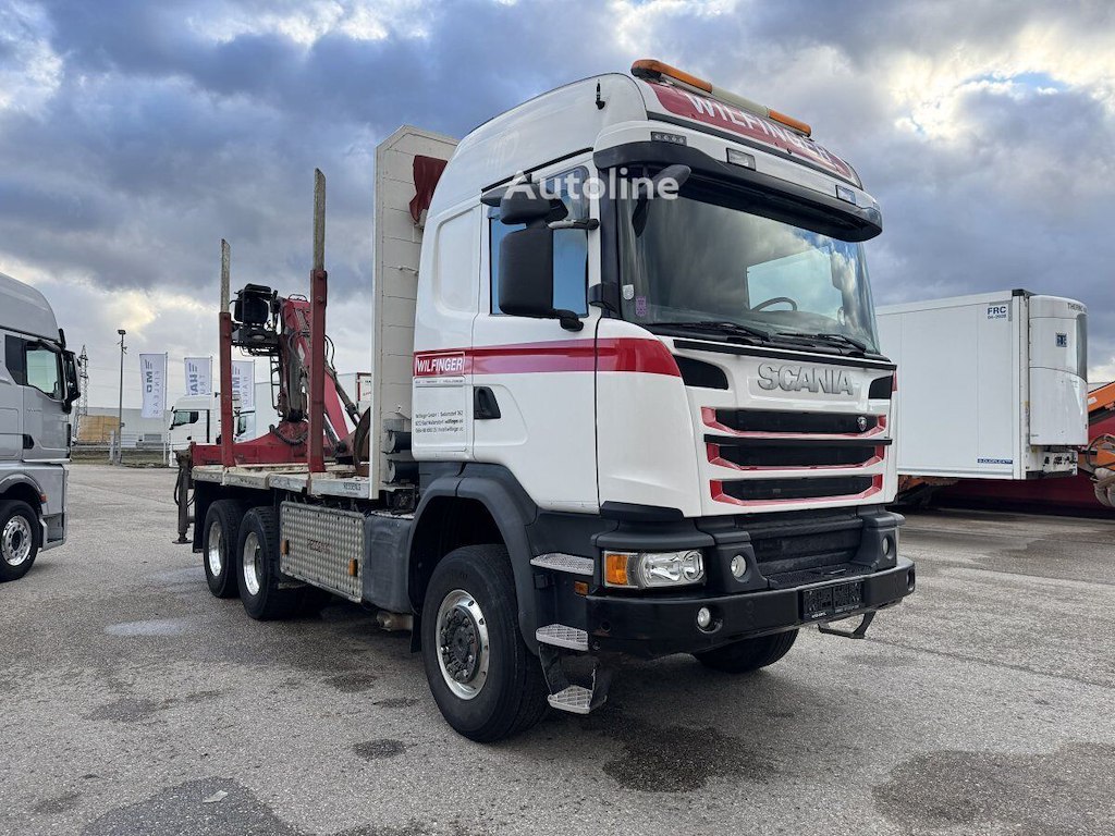 Scania G490 6X6 Blatt-Blatt Penz Kran 12.Z8.70 kamion za prevoz drva