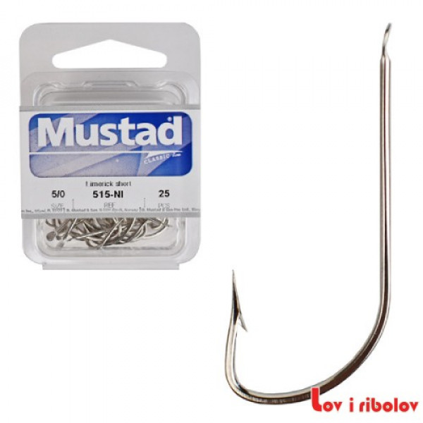 Udice Mustad Crystal 515 NI 3/0 bela 25 kom.