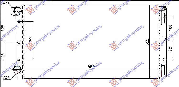 HLADNJAK MOTORA 1.9 JTD (58x30.8x38) (MARELLI TIP) (MARELLI)