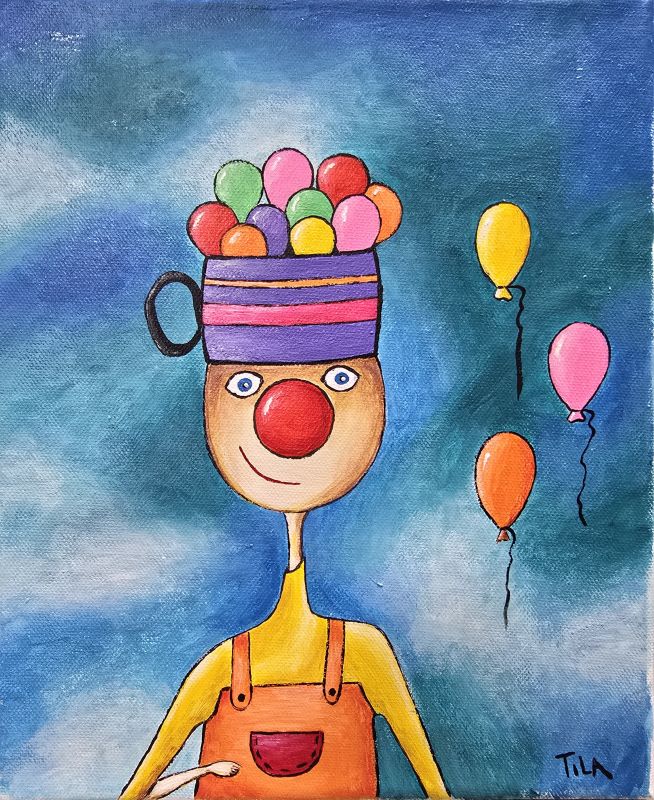 Balonko, akril na platnu, Tijana L., 30×25 cm, sertifikat, 7080 dinara