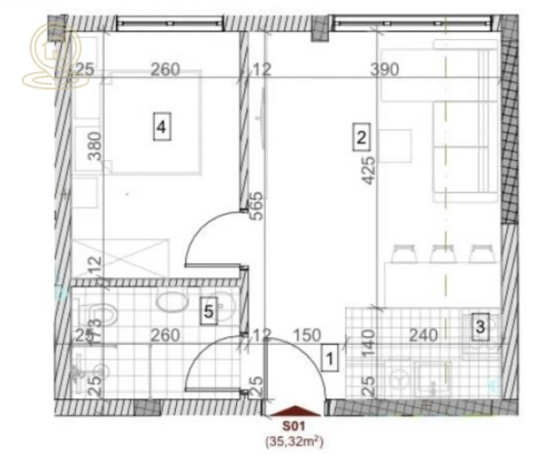 Prodaja, dvosoban stan, 44m², Petrovaradin, Novi Sad