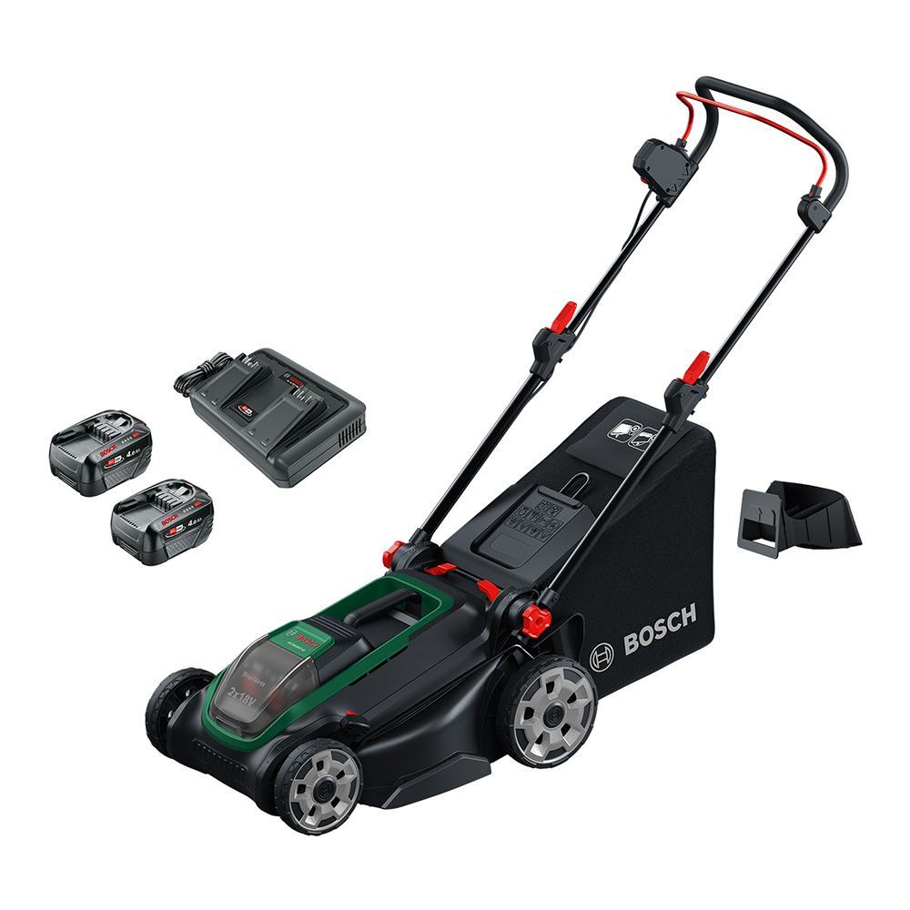 BOSCH akumulatorska kosilica ROTAK18V2-43, 2x18 V, širina rezanja 43 cm, košara za travu 50 L + 2x18 V 4.0Ah akumulator + punjač 06008B9L00ID: EK000835331
