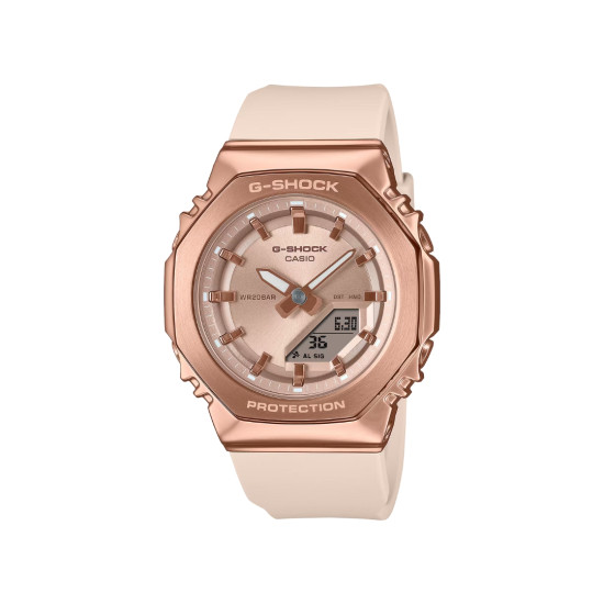 G-SHOCK GM-S2110PG-4A ženski sat Octagon Lady Metal Frame Rose Gold Tone Nude 20ATM